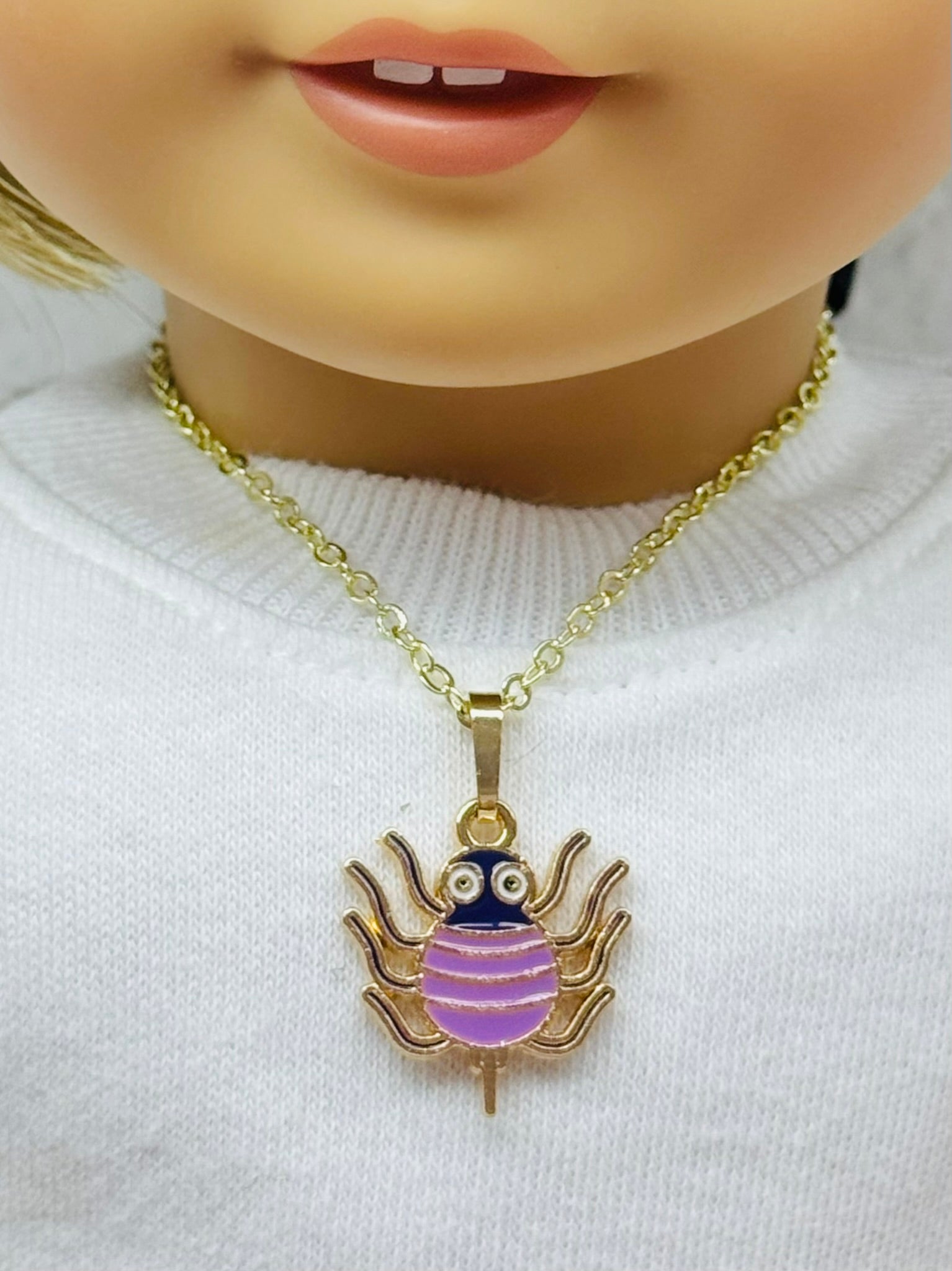🕷️ Itsy Bitsy Glam Halloween Necklace for Dolls – Sew Stellar Styles